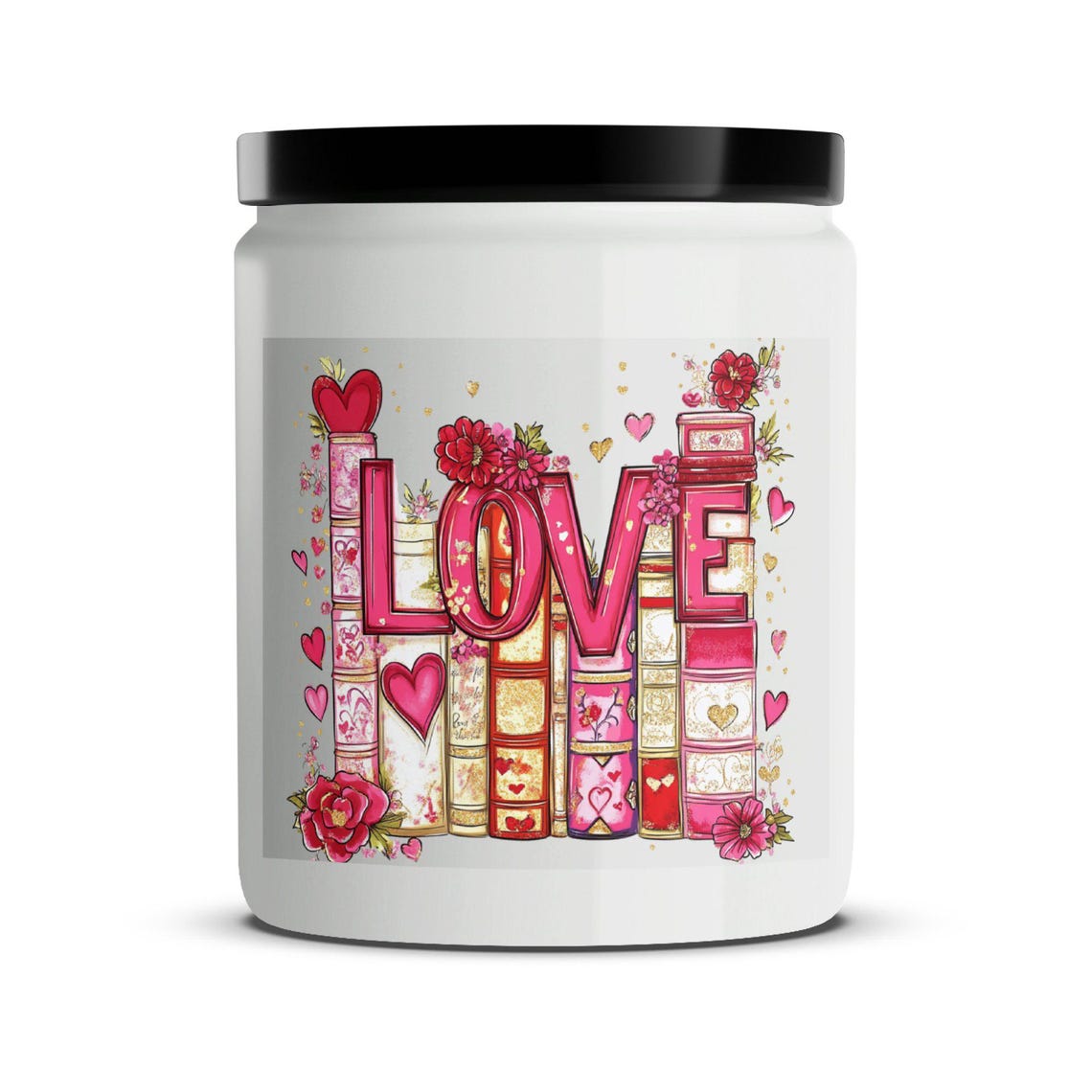 Love Book Stack Digital Art, Book Lovers Wall Art, Romantic Books ...