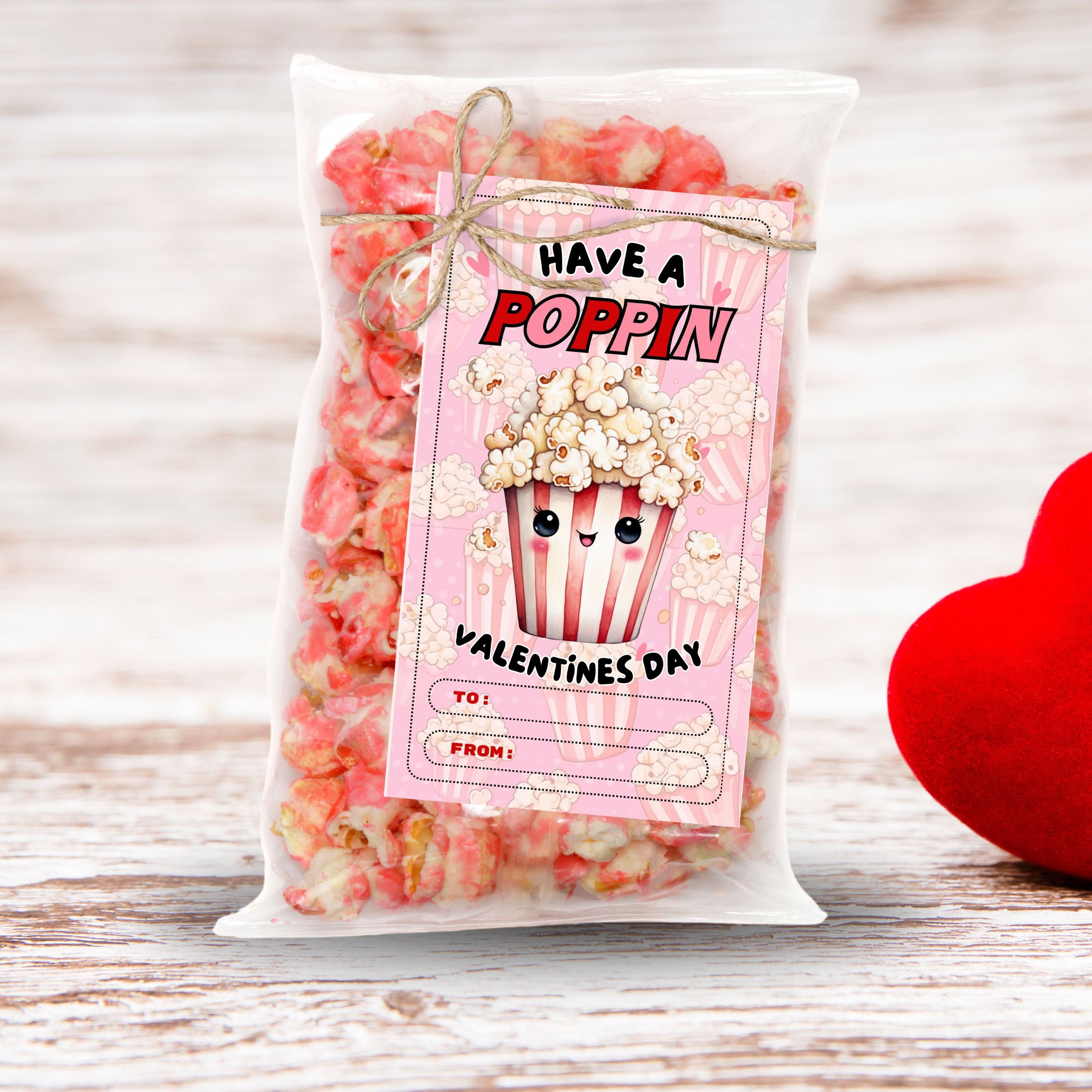 Cute Popcorn Valentine's Day Card, Digital Download, Printable Funny ...