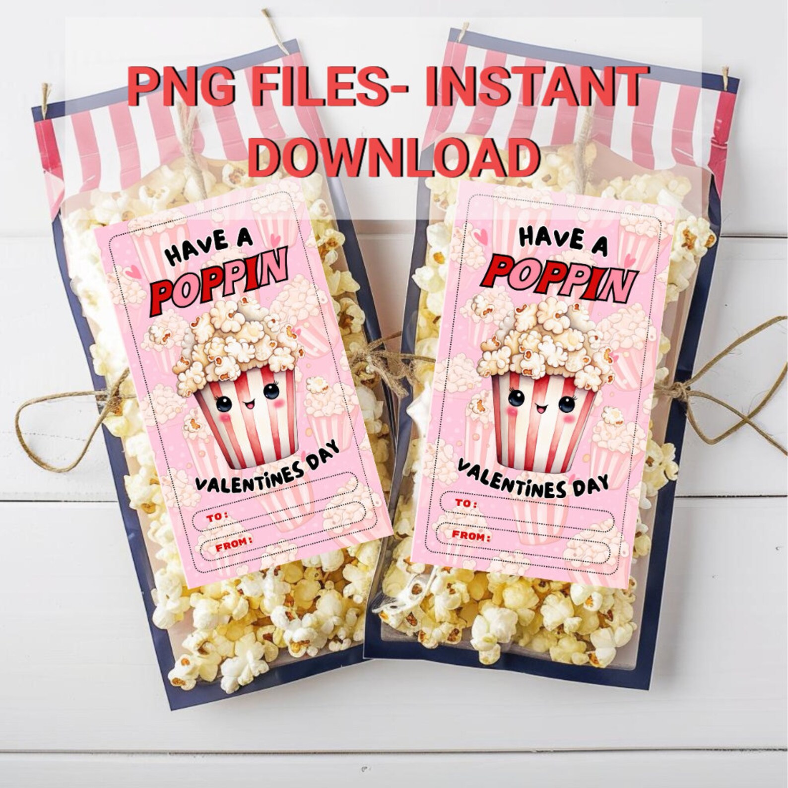 Cute Popcorn Valentine's Day Card, Digital Download, Printable Funny ...