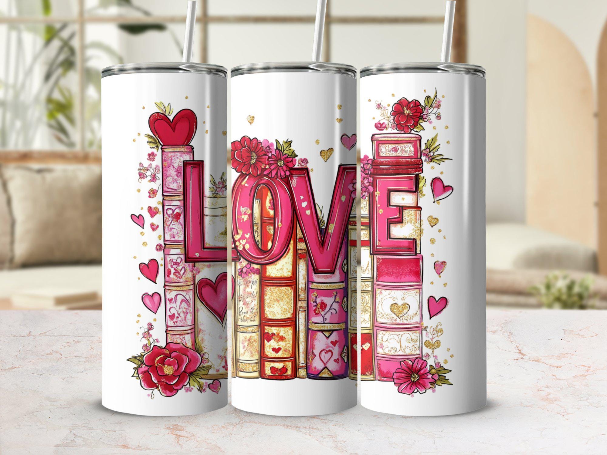 Love Book Stack Digital Art, Book Lovers Wall Art, Romantic Books ...