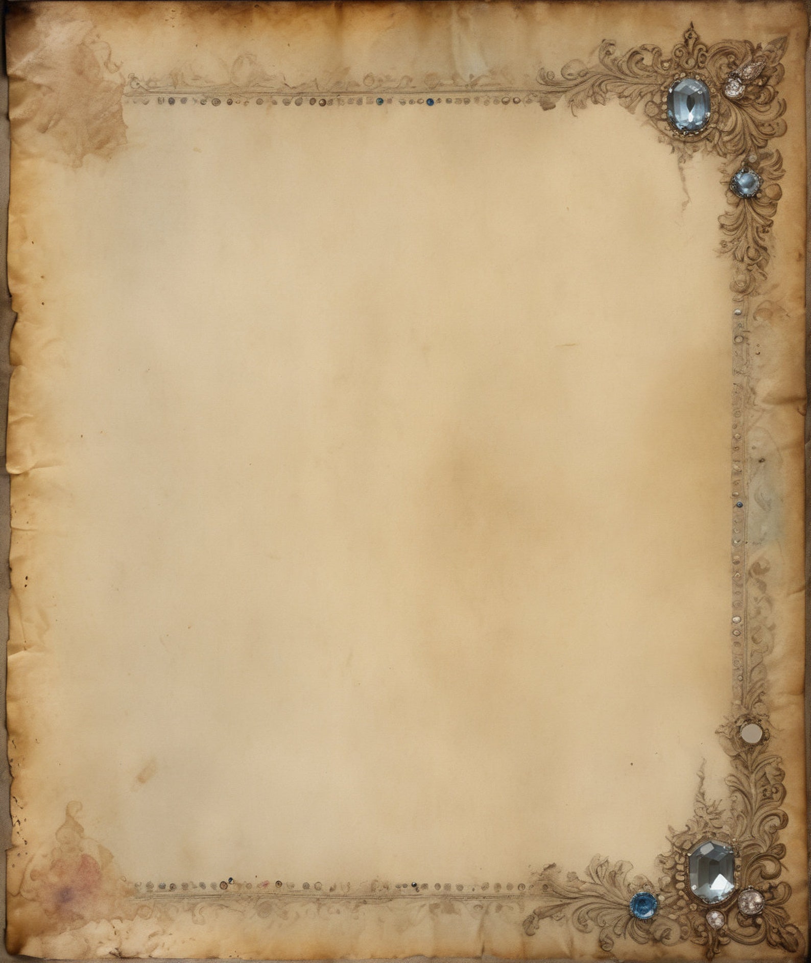 Weathered Jeweled Parchment Journal Pages Set of 200. - Etsy