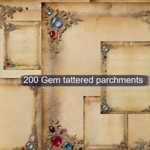 Weathered Jeweled Parchment Journal Pages Set of 200. - Etsy