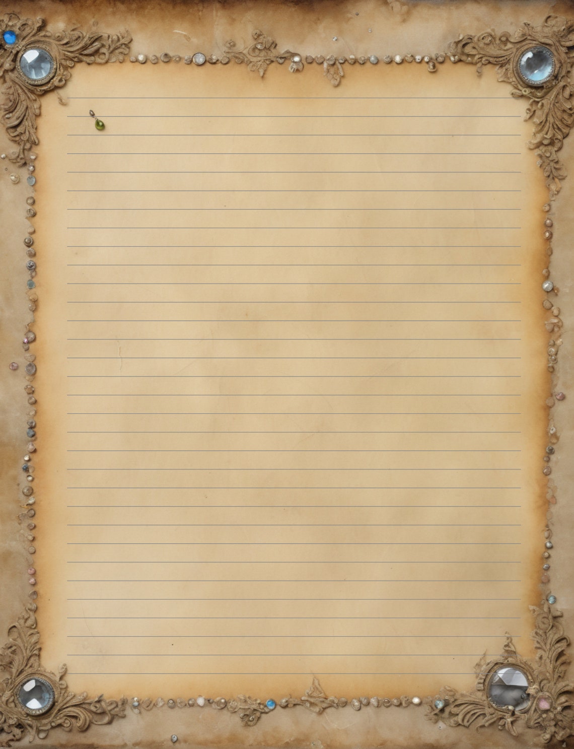 Weathered Jeweled Parchment Journal Pages Set of 200. - Etsy