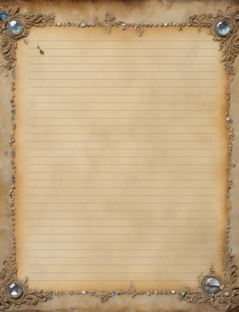 Weathered Jeweled Parchment Journal Pages Set of 200. - Etsy