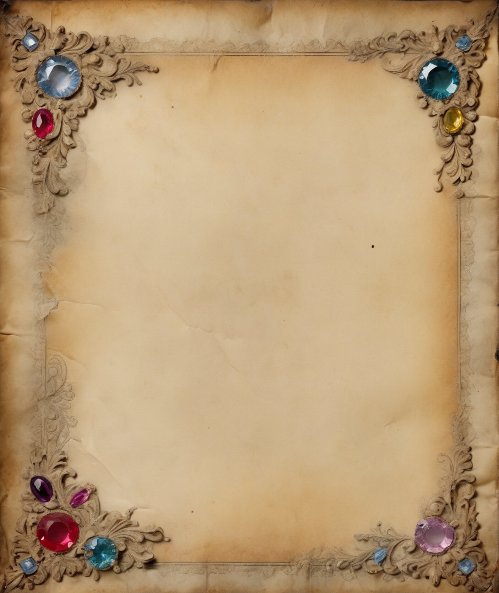 Weathered Jeweled Parchment Journal Pages Set of 200. - Etsy