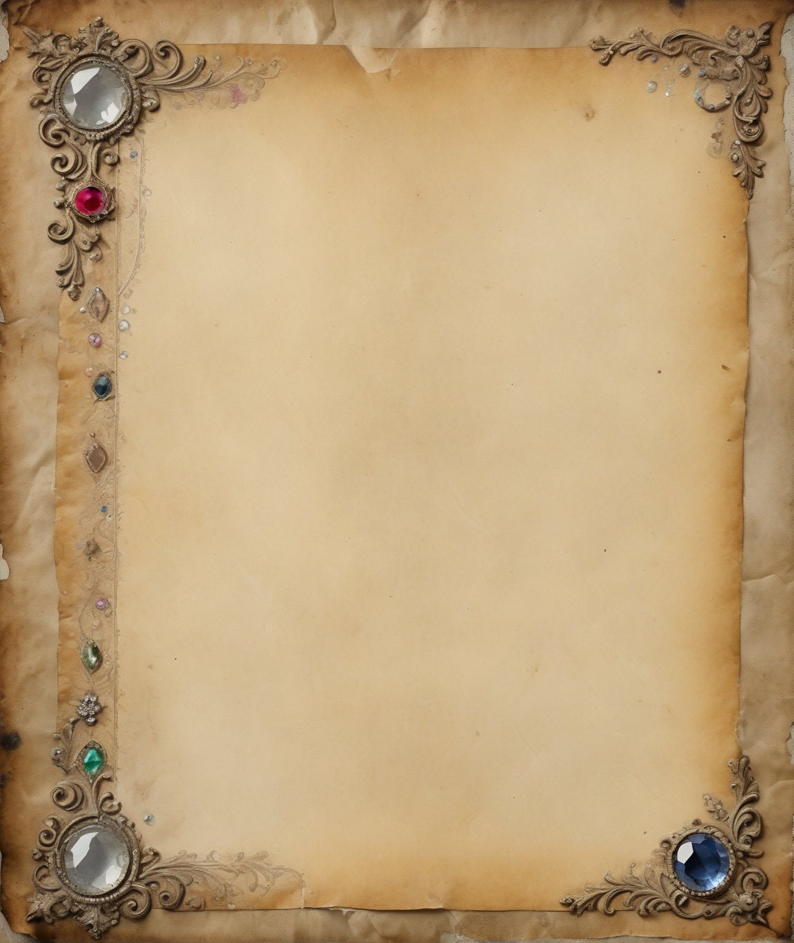 Weathered Jeweled Parchment Journal Pages Set of 200. - Etsy