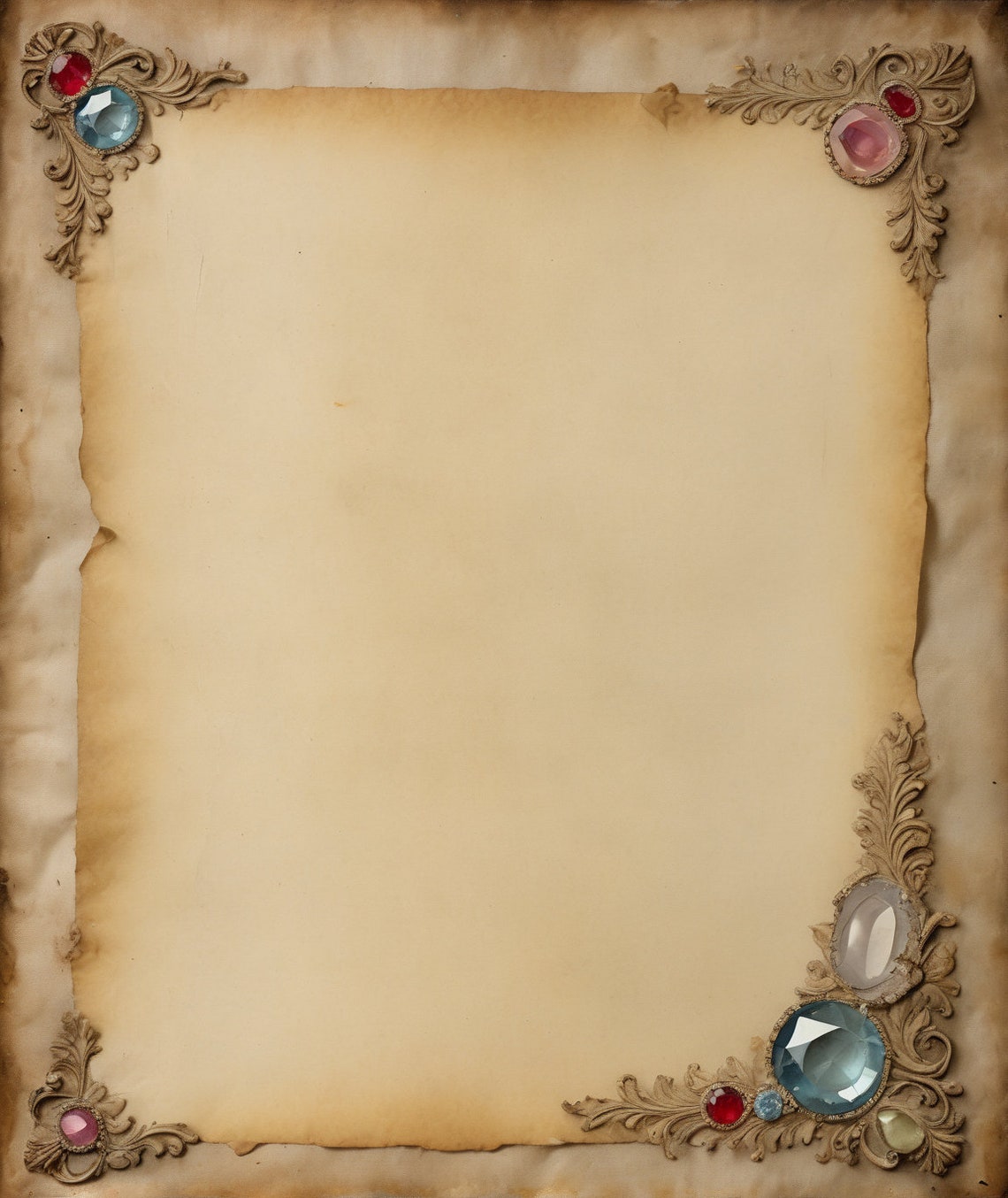 Weathered Jeweled Parchment Journal Pages Set of 200. - Etsy