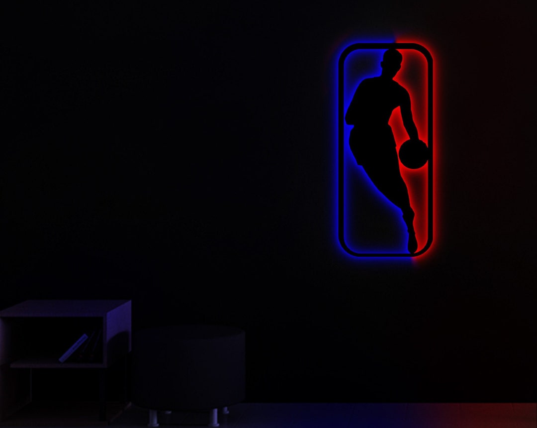 NBA LED Metal Led Sign, Night Lights, Air Jordan, Basketball Decor ...
