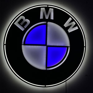 BMW LED Metal Wall Sign, Garage Decoration, Racing Decor, Car Logo, Man ...