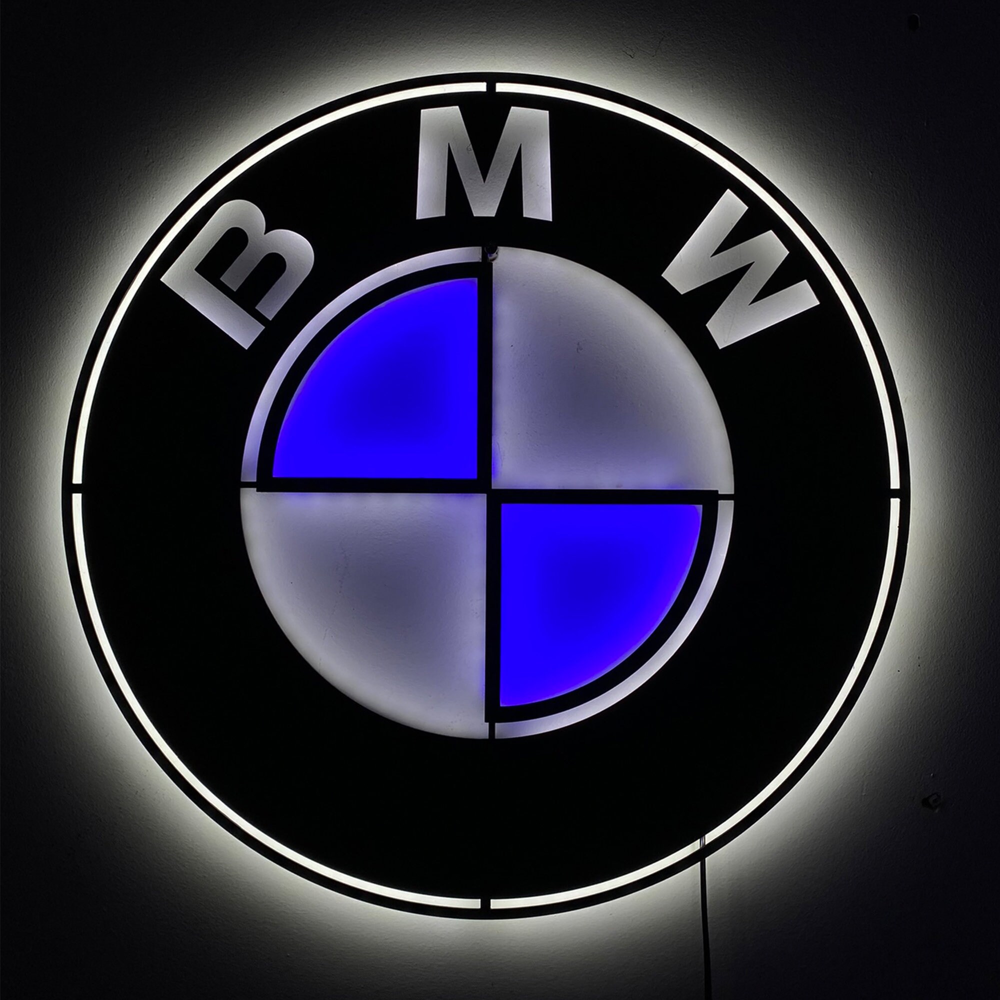 BMW LED Metal Wall Sign, Garage Decoration, Racing Decor, Car Logo, Man ...