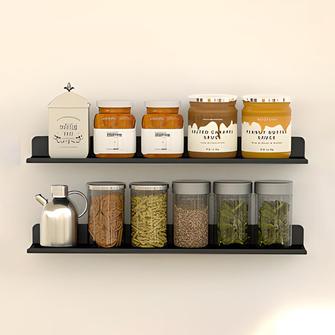 Metal Shelf Wall Mounted Kitchen Shelving, Picture Ledge, Spice Rack ...