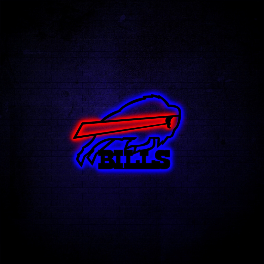 Buffalo Bills Metal Wall Art LED Lights Sign, Football Metal Wall Art ...