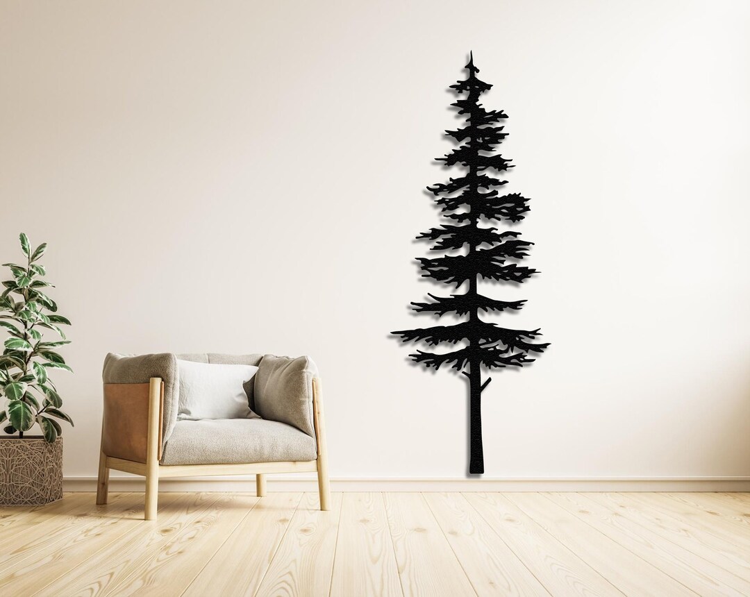 Pine Tree Metal Wall Art, Tree Branch Wall Decor, Nature Sign, Nature ...