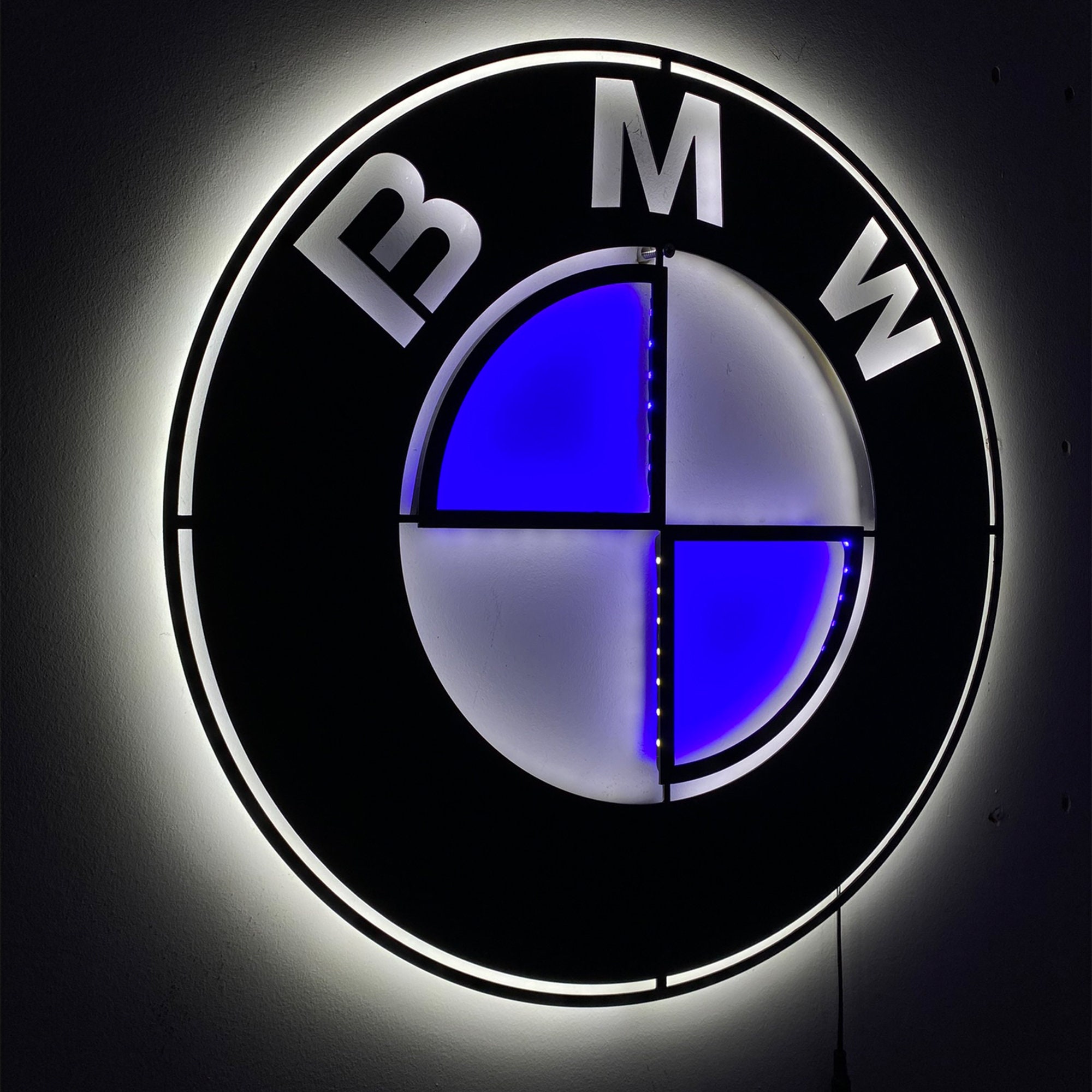 BMW LED Metal Wall Sign, Garage Decoration, Racing Decor, Car Logo, Man ...