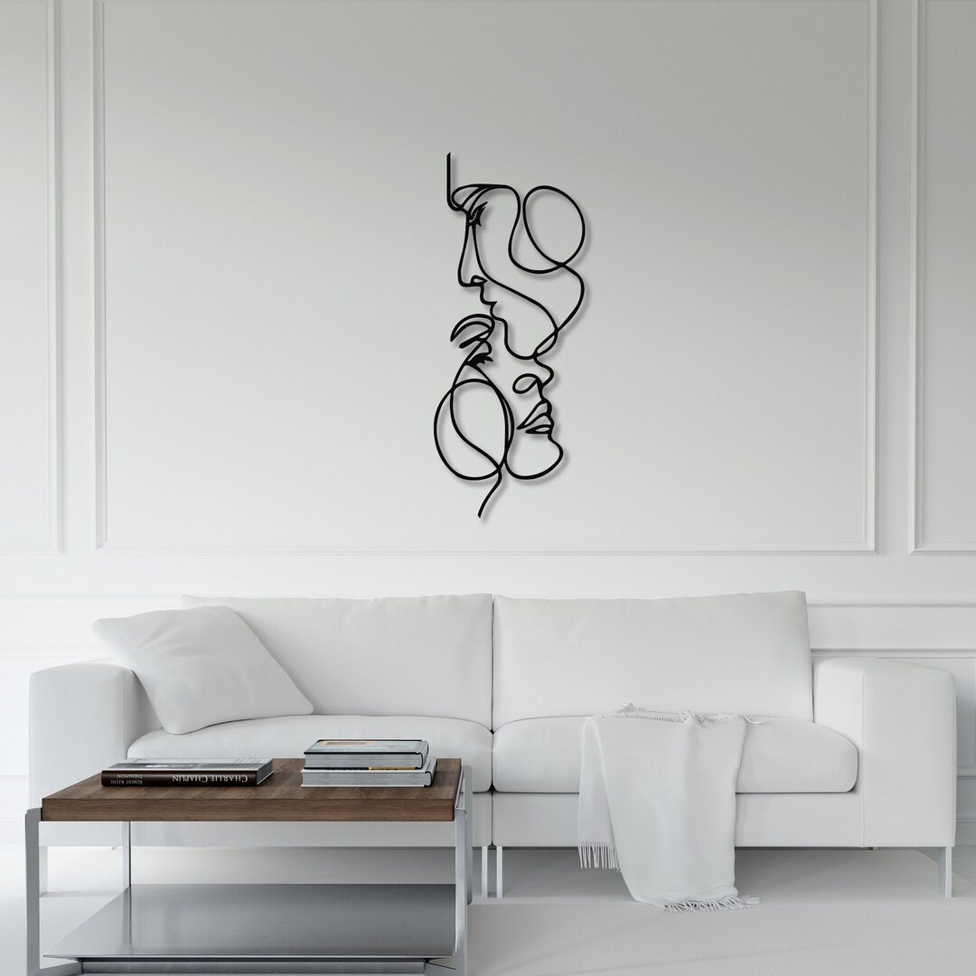 Love Metal Line Art, Man and Woman Art, Marriage Gifts, One Line Art ...