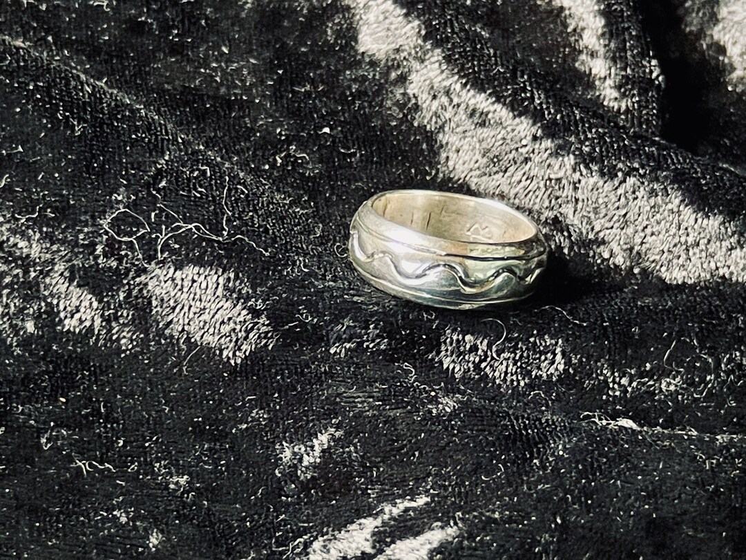 Vintage 1970s Solid Chunky Waves 925 Silver Ring Boho Mexico - Etsy