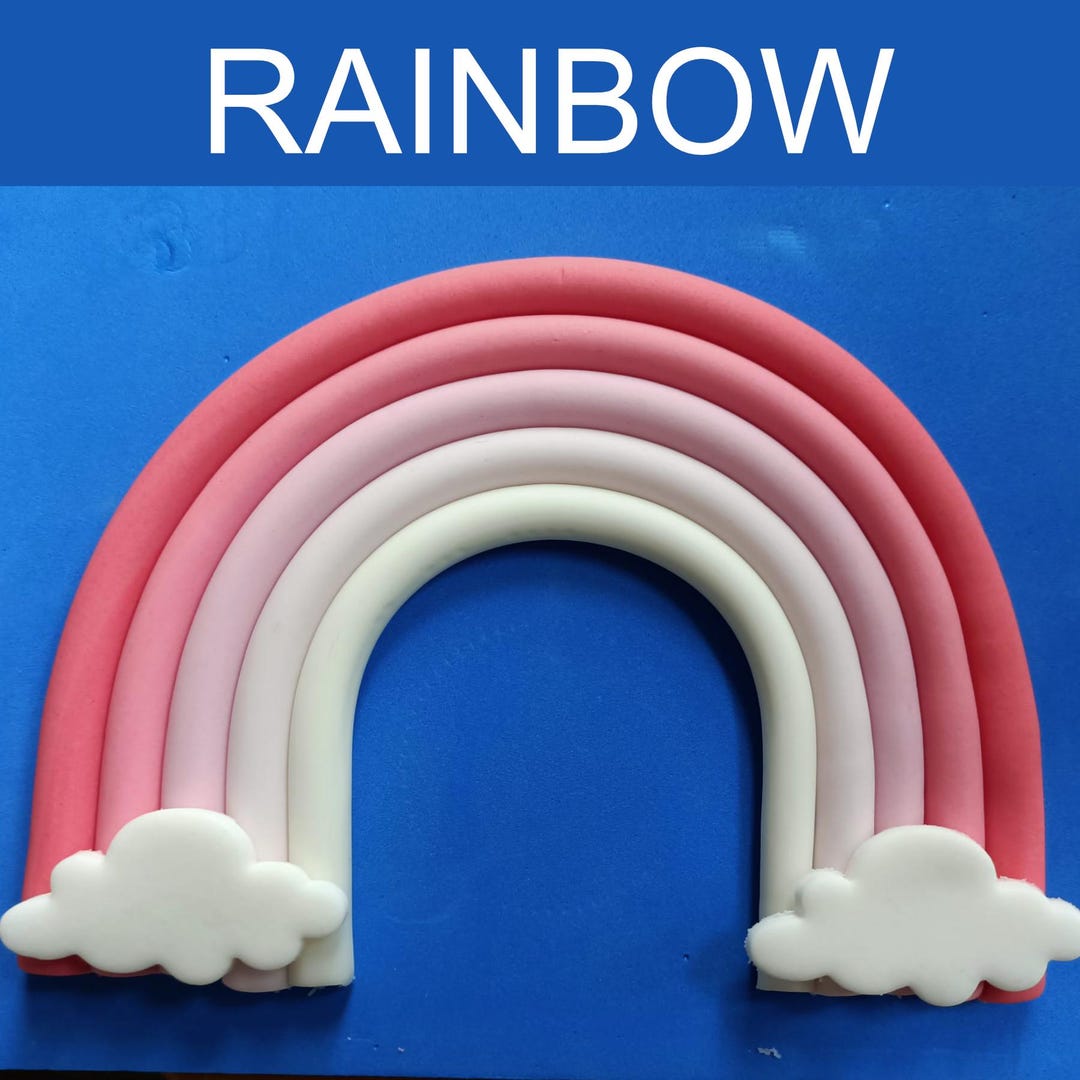 Edible Pink Ombre Rainbow Cake Topper Rainbow Birthday & Baby Shower ...
