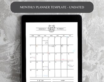 Digital Monthly Planner Template/ Schedule Your Day - Etsy