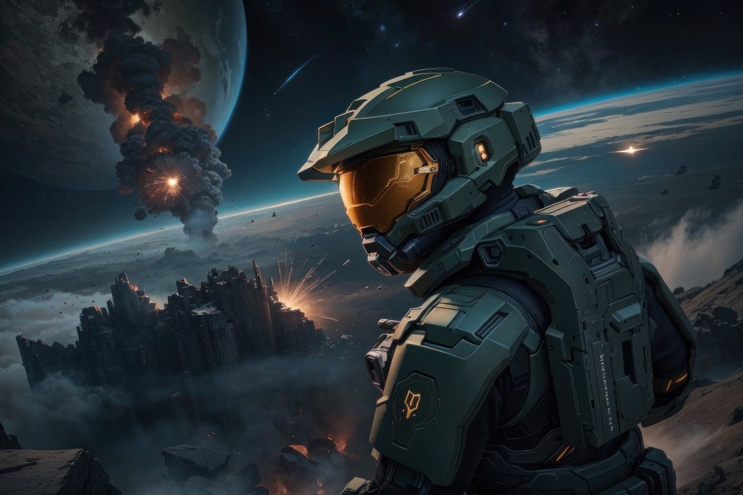 Halo AI Art AI Generated Art Digital Art Digital Art Download Wallpapers Space Abstract Wall Art ...