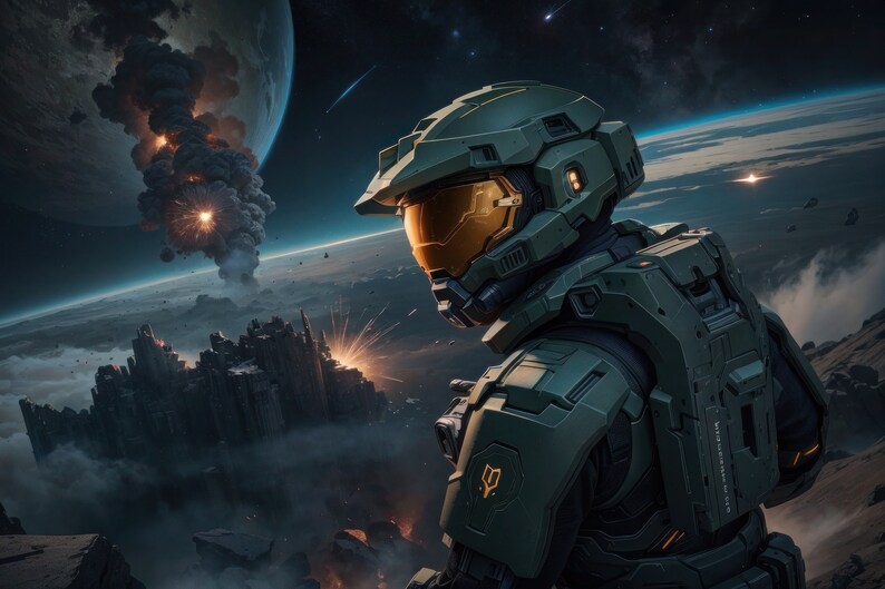 Halo AI Art AI Generated Art Digital Art Digital Art Download Wallpapers Space Abstract Wall Art ...