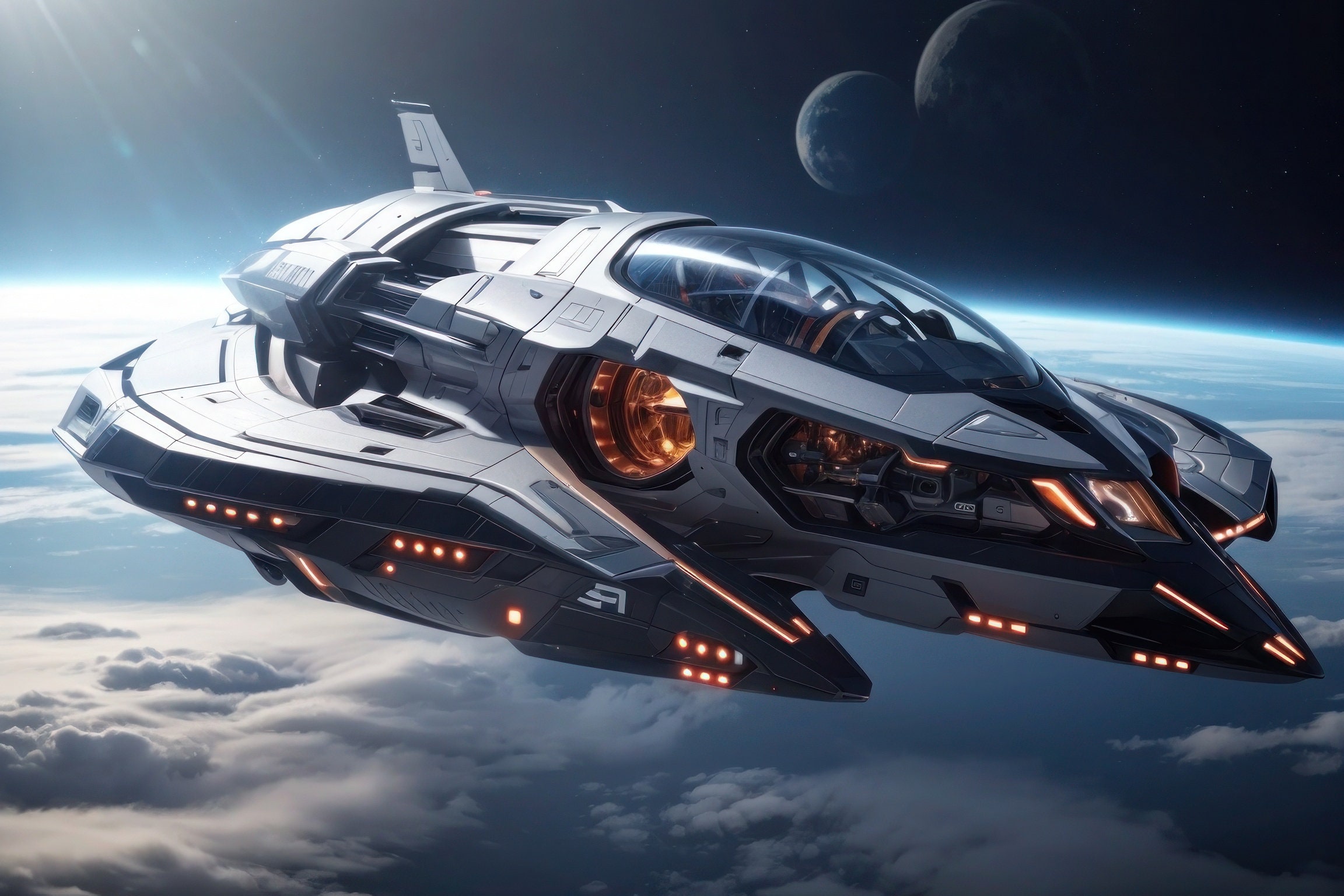 Spaceship AI Art AI Generated Art Digital Art Digital Art Download ...