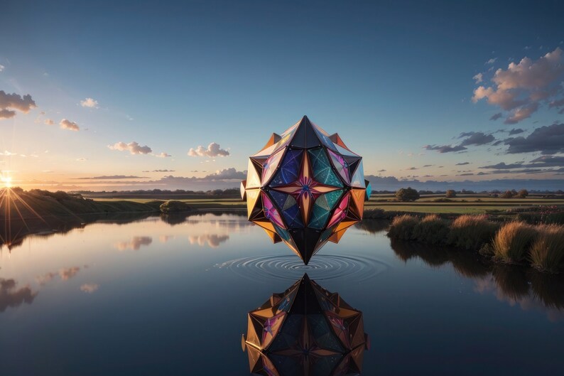 Icosahedron Floating , AI Art, AI Generated Art, Digital Art, Digital ...