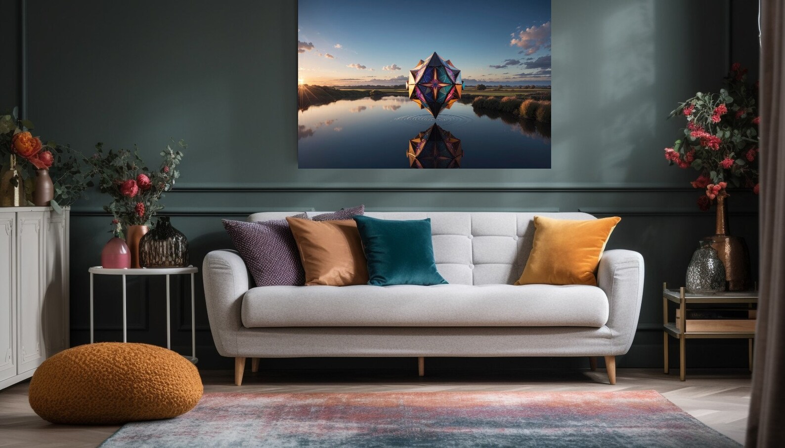 Icosahedron Floating , AI Art, AI Generated Art, Digital Art, Digital ...