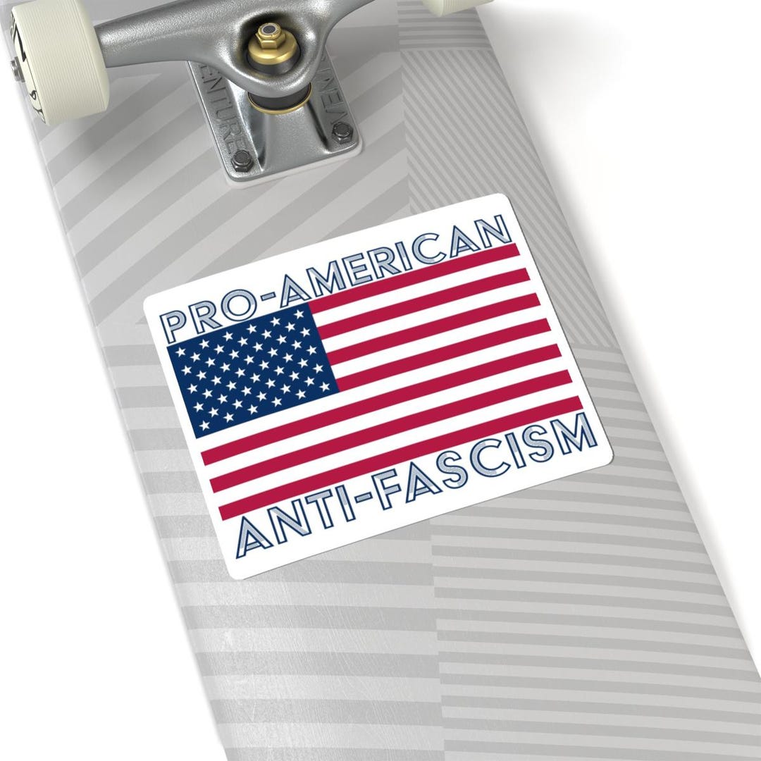 Pro-american, Anti-fascism Flag Stickers | Laptop, Water Bottle, Car ...