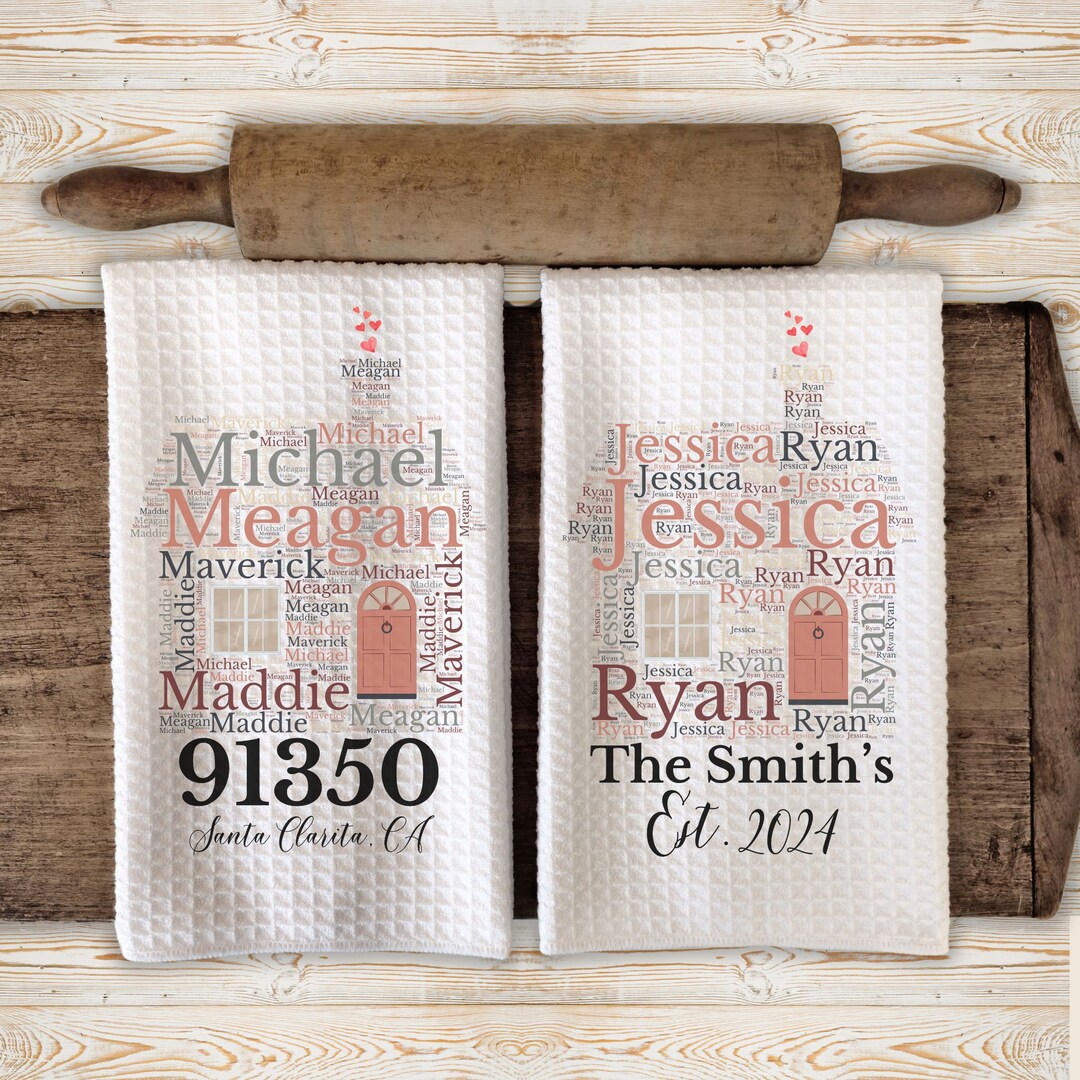 Personalized Kitchen Towels for Kitchen Decor Custom Gift for Mom Gift ...