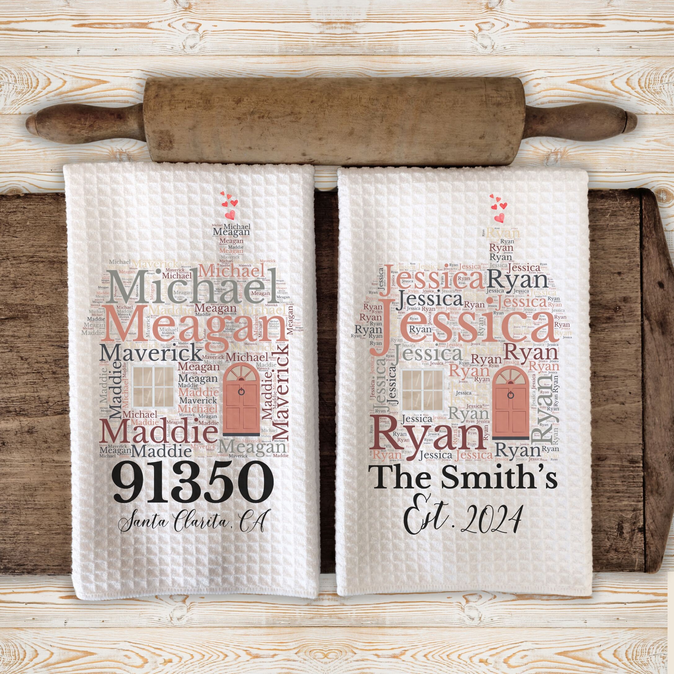 Personalized Kitchen Towels for Kitchen Decor Custom Gift for Mom Gift ...