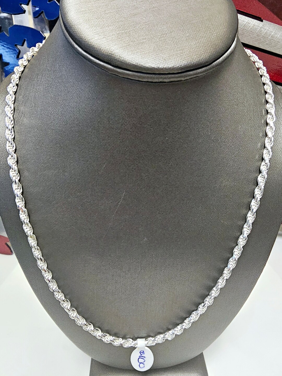 Silver 22inch 3.7mm Rope Chain - Etsy