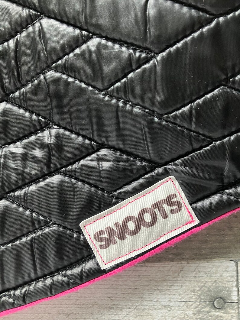 I LOVE SNOOTS, Hound Winter Coat in Black Geometric Quilted Coating ...
