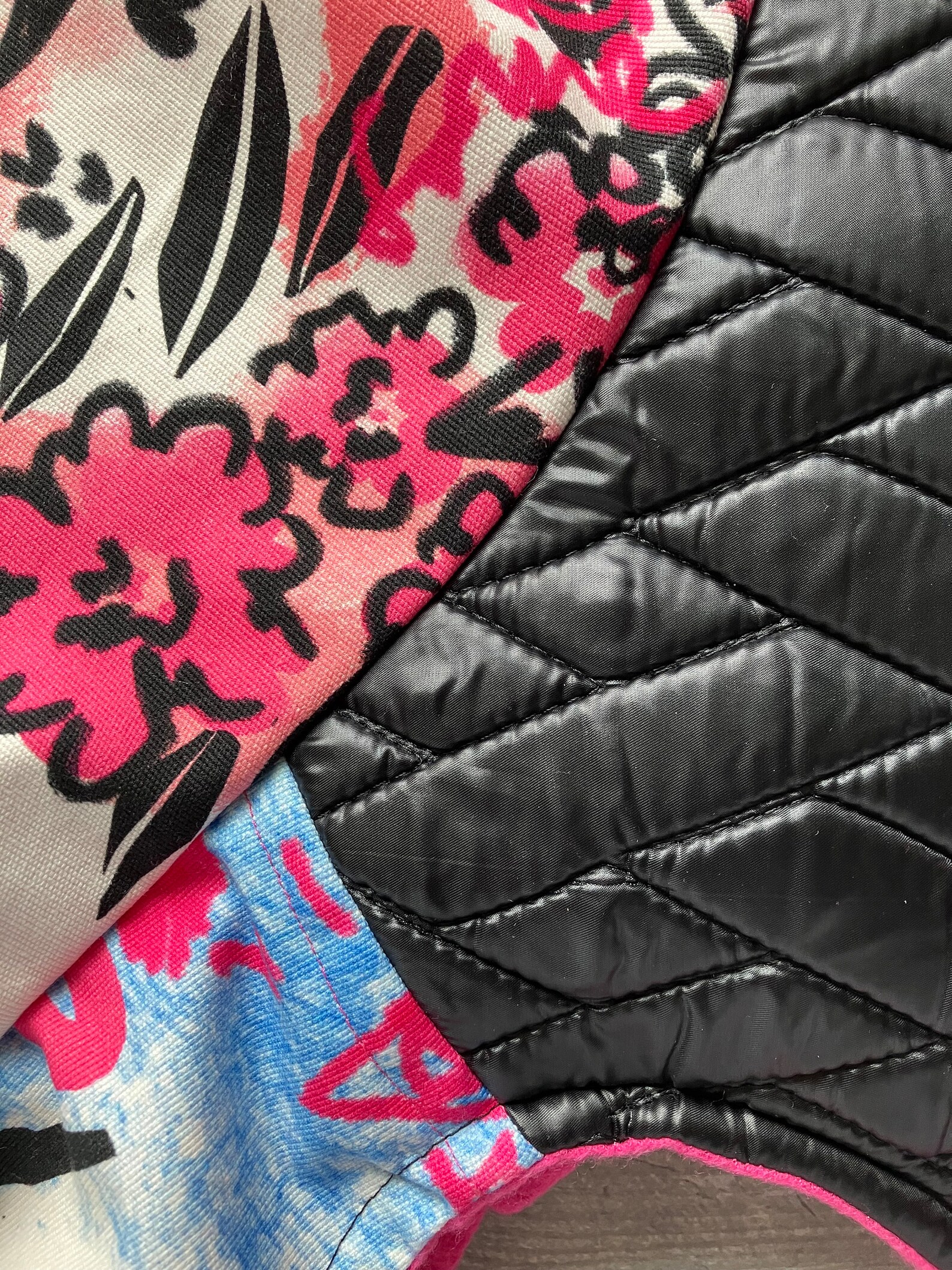 I LOVE SNOOTS, Hound Winter Coat in Black Geometric Quilted Coating ...