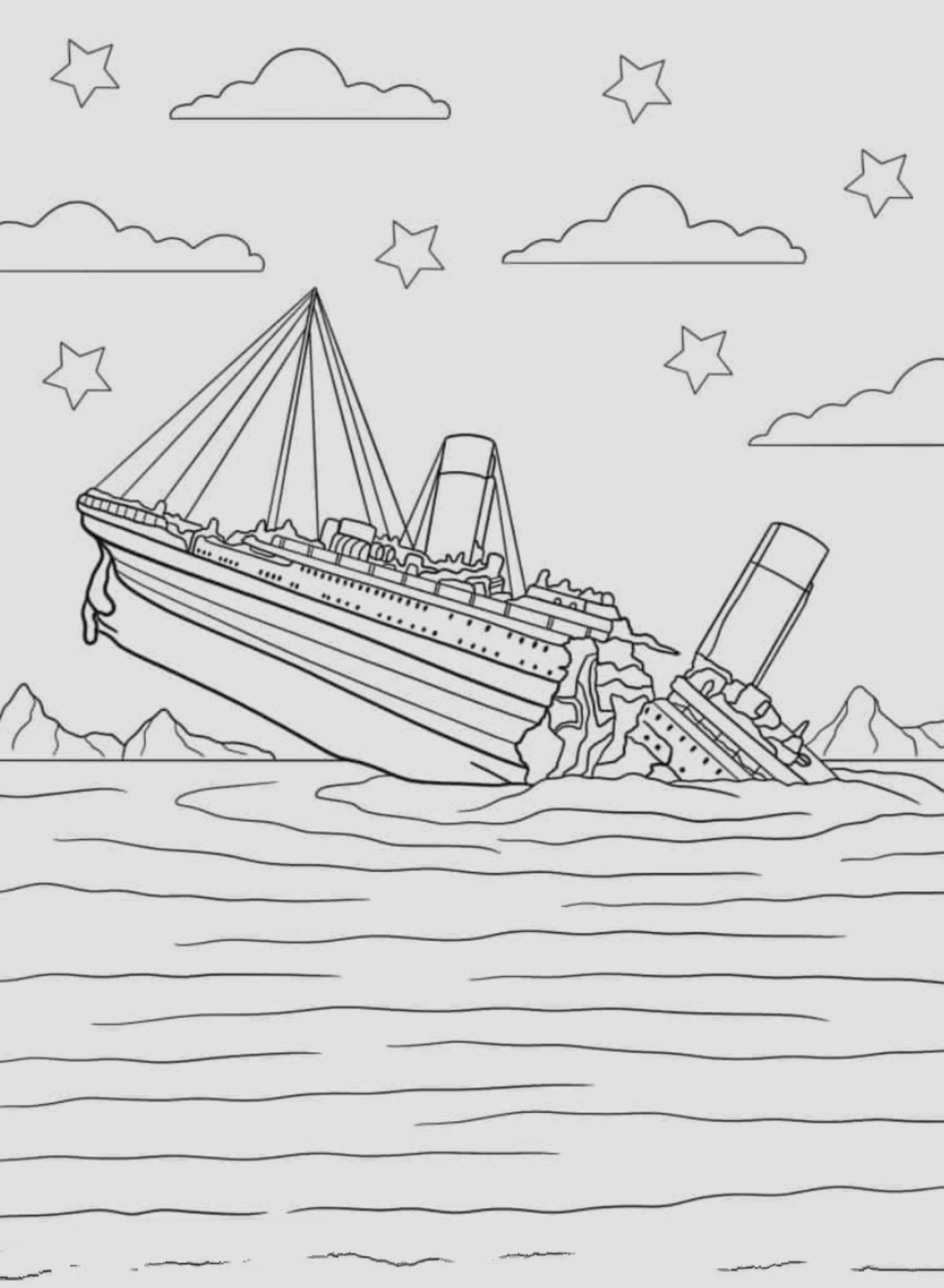 Titanic Colouring Pages - Etsy