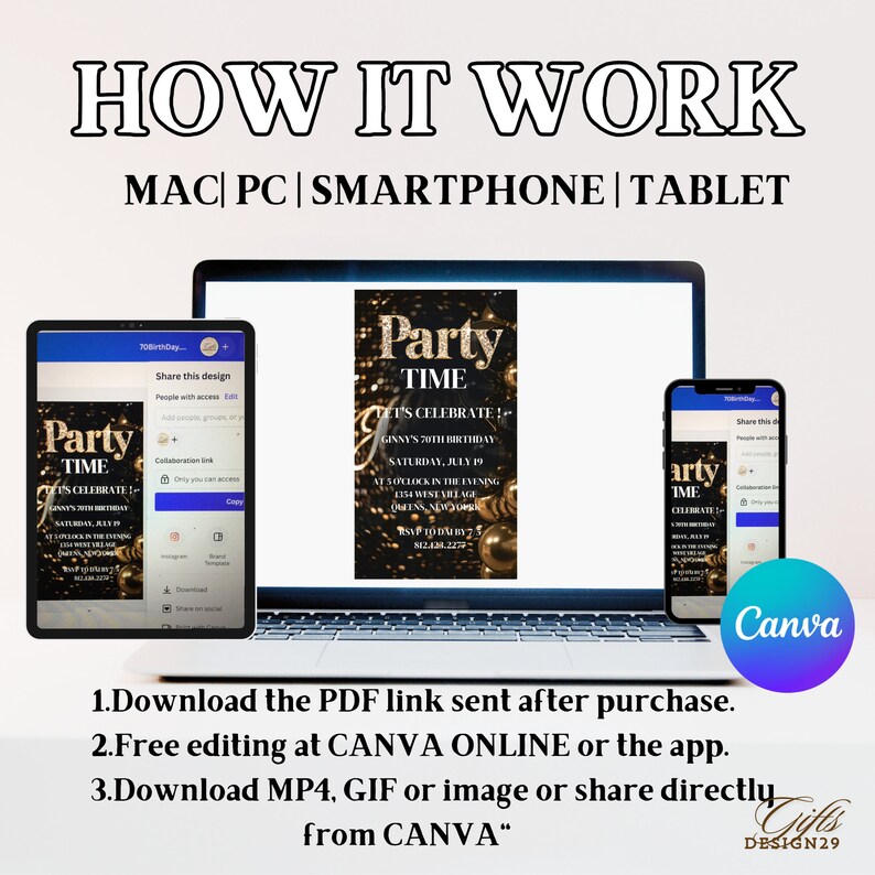 Electronic Party Invitation Animated Party Invitation Message Digital ...