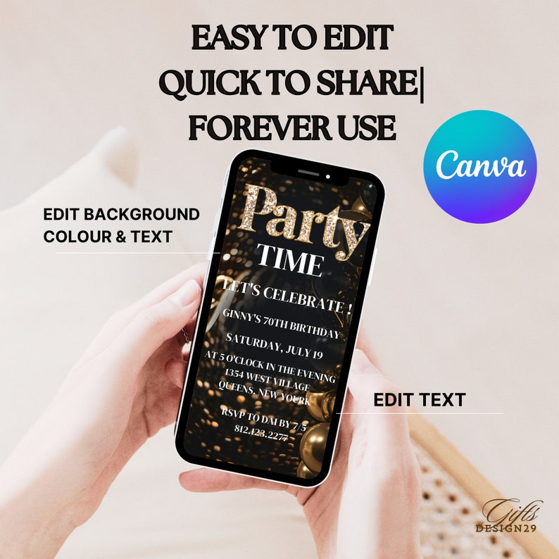 Electronic Party Invitation Animated Party Invitation Message Digital ...