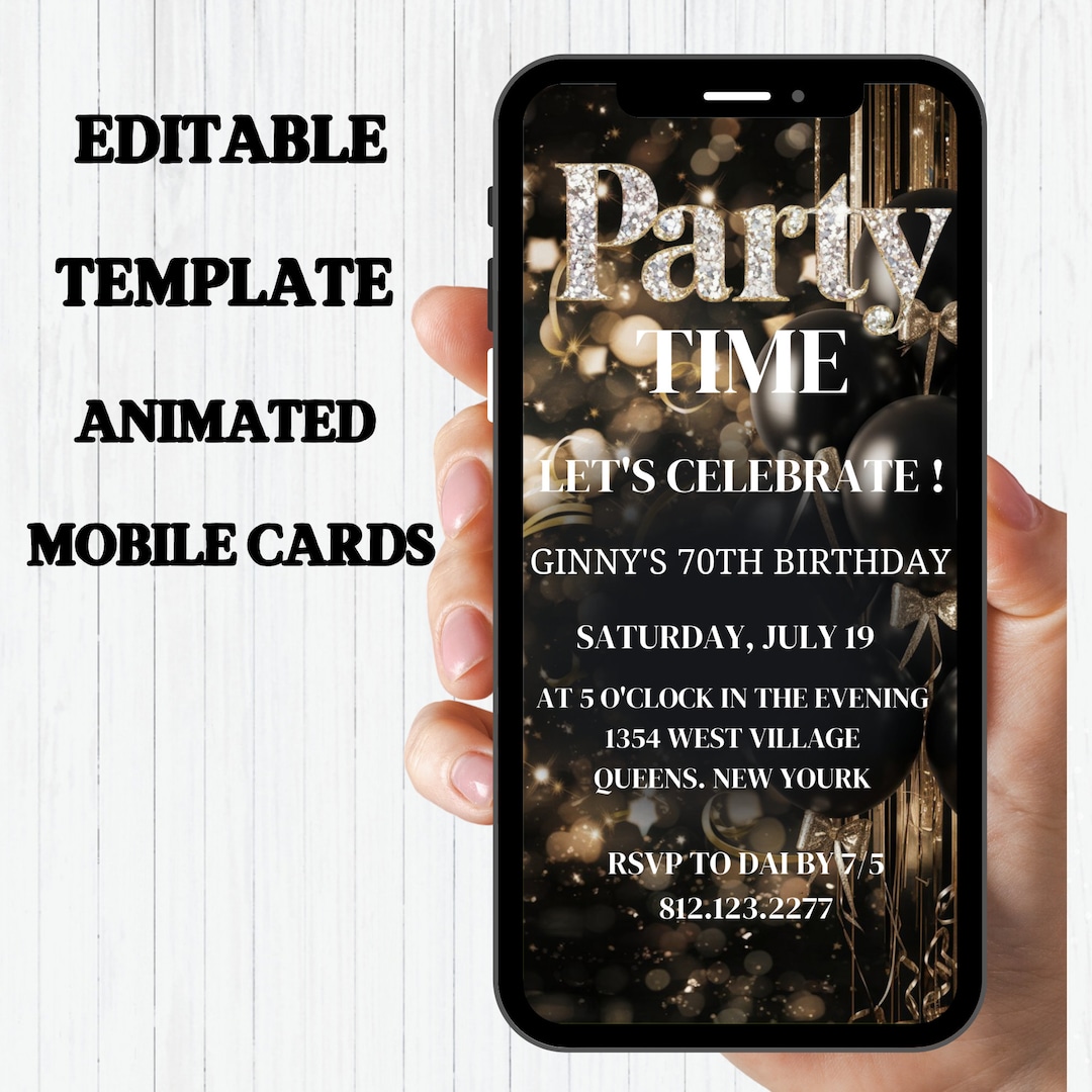 Electronic Party Invitation Animated Party Invitation Message Digital ...