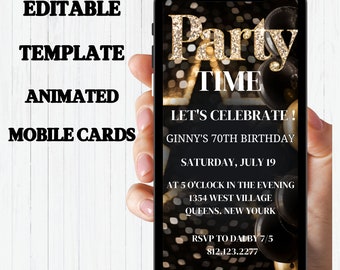 Electronic Party Invitation Animated Party Invitation Message Digital ...