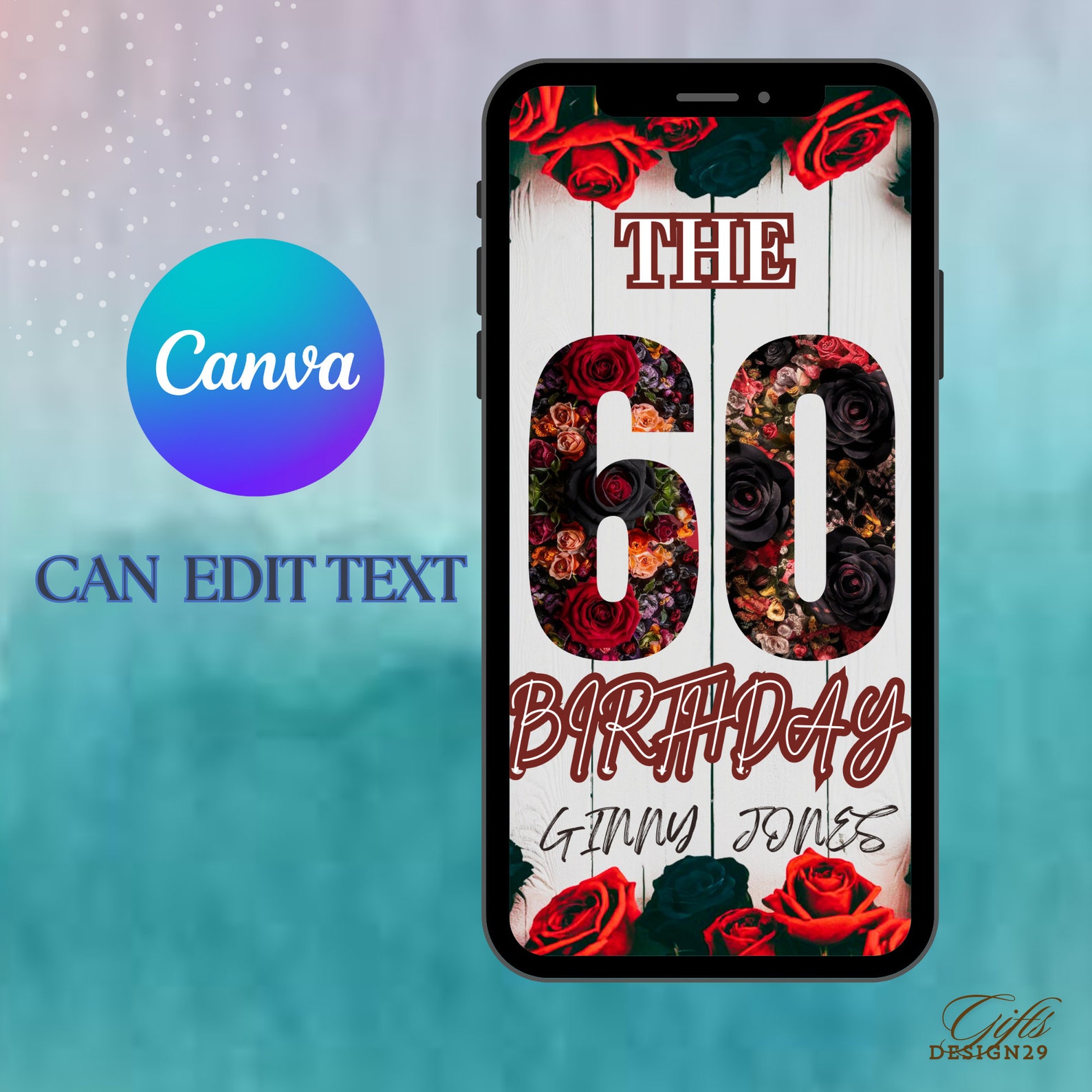 Animated Video Invitation 60th Birthday Digital Birthday Party ...