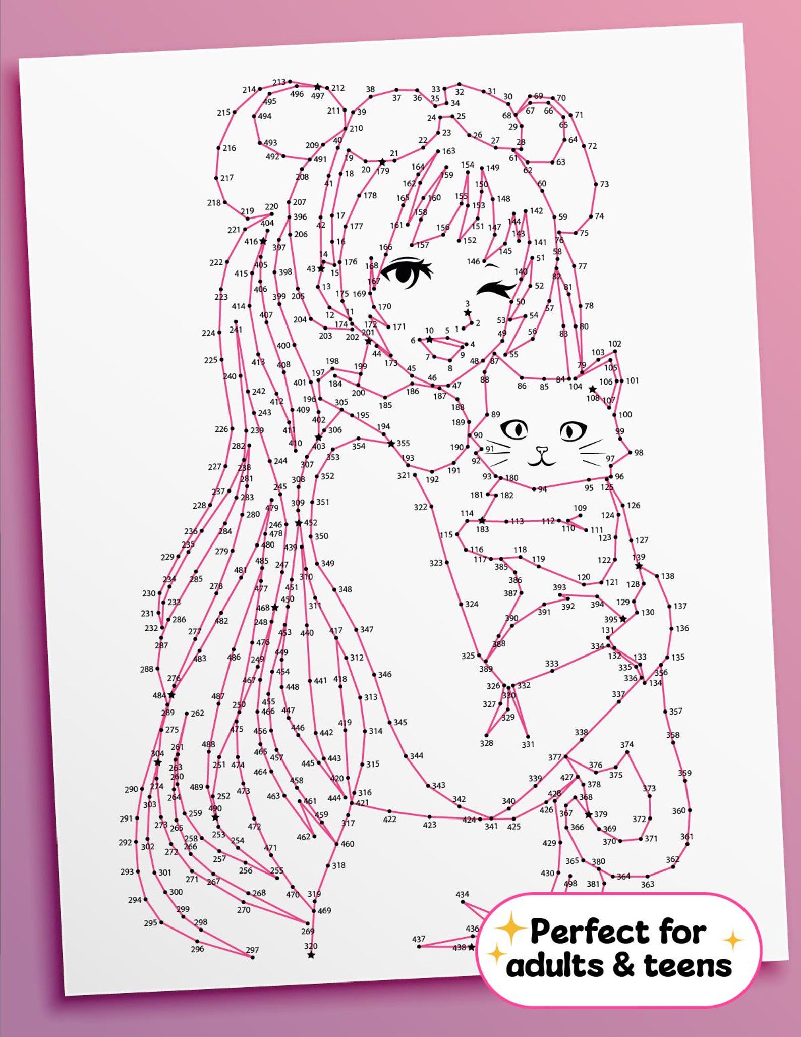 Anime Dot-to-dot Printable Set | 400–500 Dots | 15 Pages | PDF A4 ...
