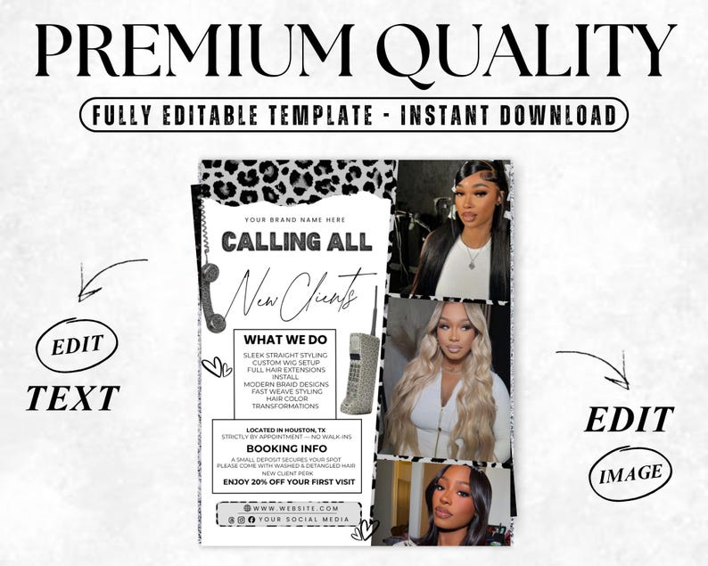 New Client Booking Flyer, Calling All New Clients, Hair Stylist, Lash ...