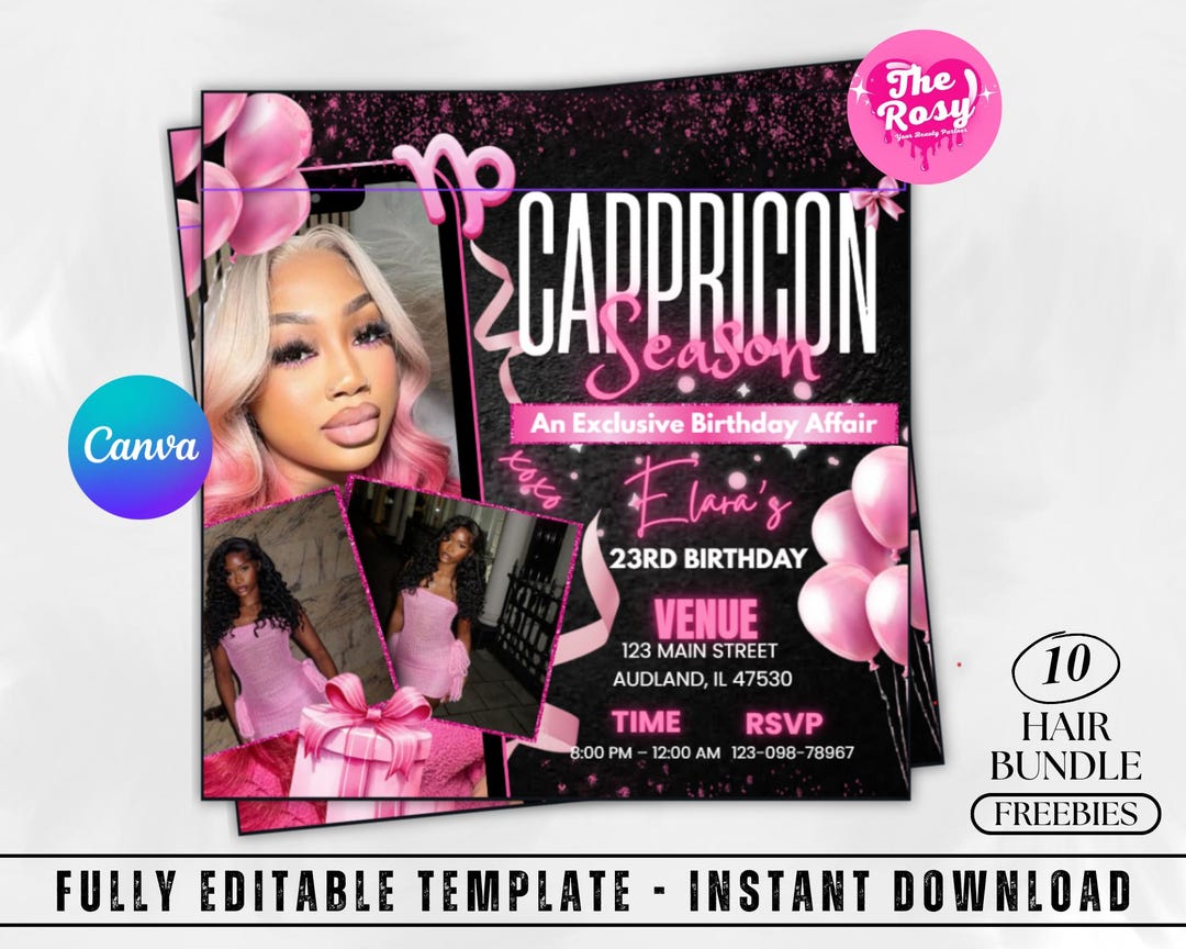 Capricorn Birthday Flyer, Capricorn Nightclub Birthday Flyer, Capricorn ...
