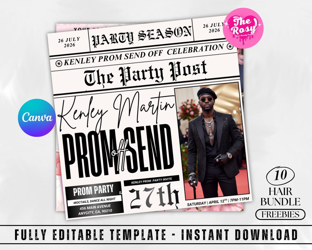 Prom Send off Flyer Template: Newspaper Style (canva Editable) - Etsy