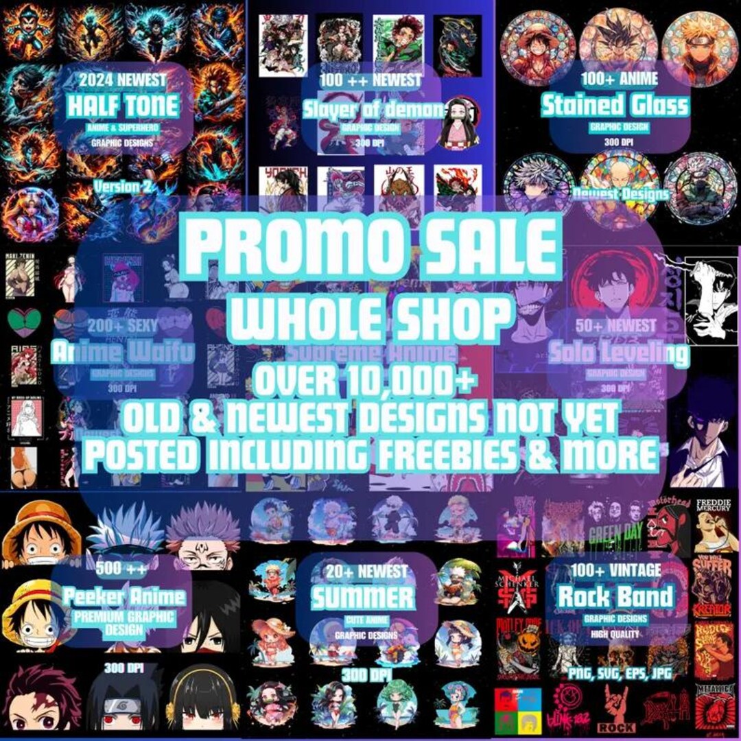 10,000+ WHOLE SHOP Anime Bundle for Sticker, Decals Car, Window ...
