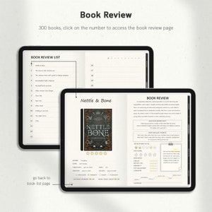 Books Review, Reading Journal, Digital, Planner, Goodnotes - Etsy