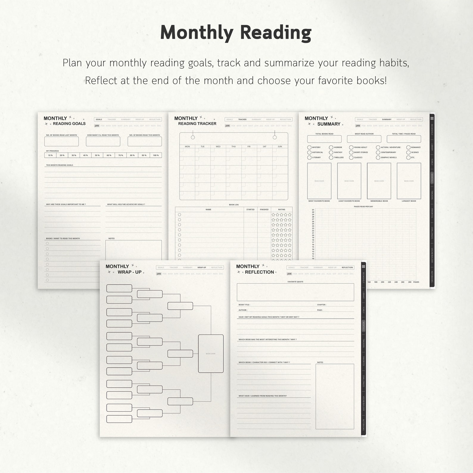 Digital Reading Journal, Goodnotes, Planner, Book Review, Book Tracker ...