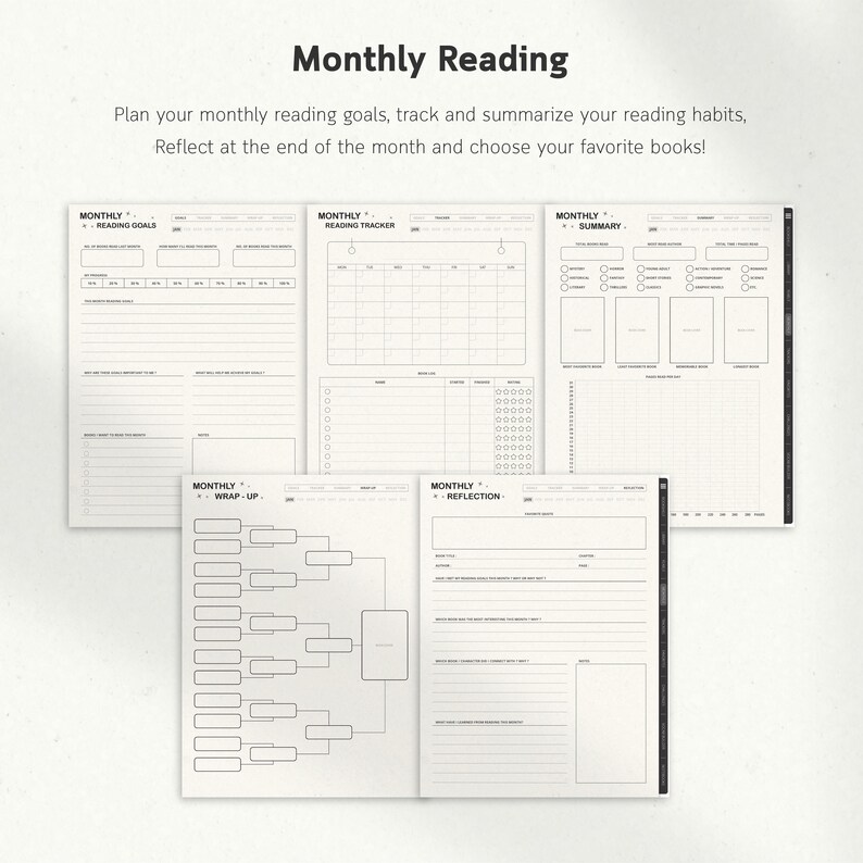 Digital Reading Journal, Goodnotes, Planner, Book Review, Book Tracker ...