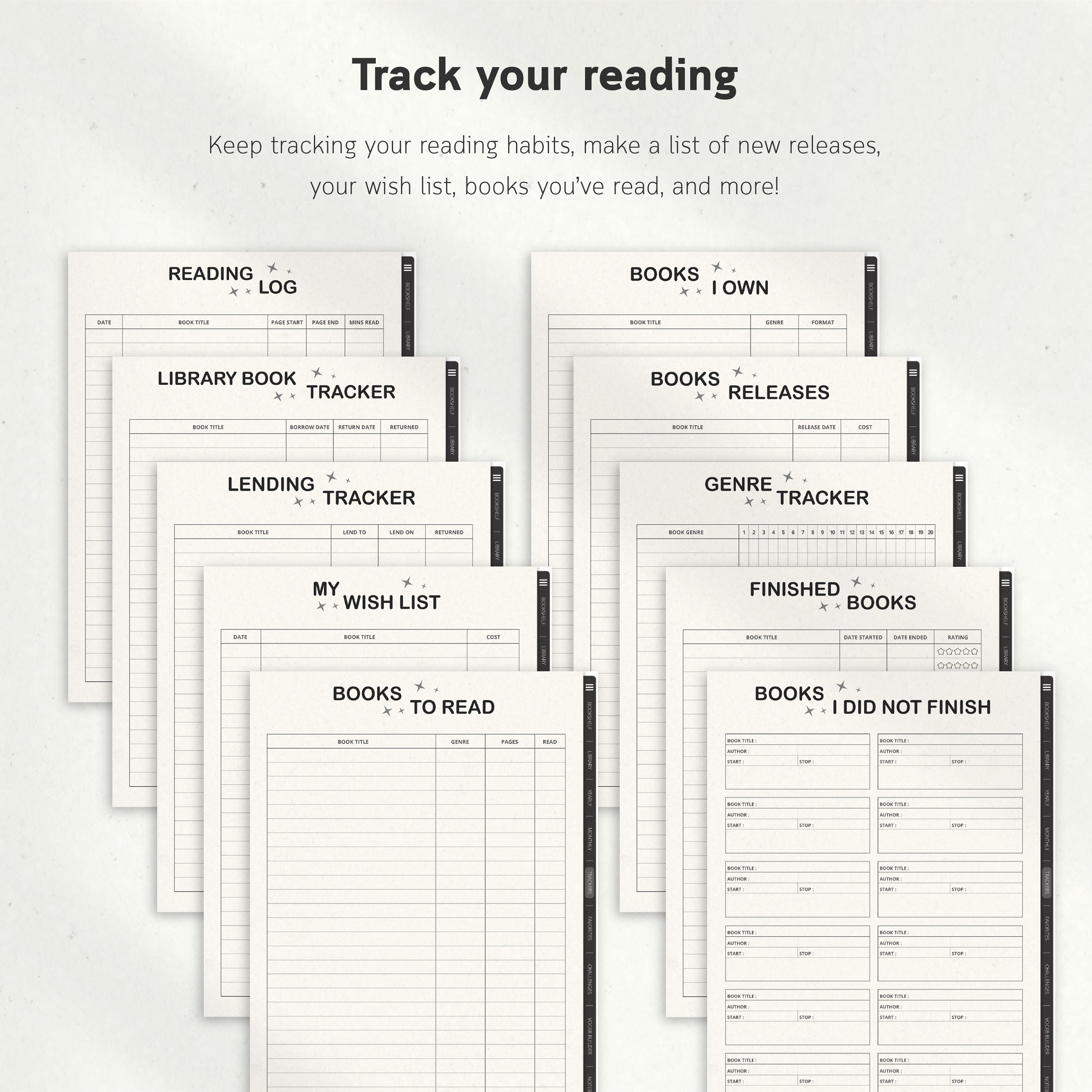 Digital Reading Journal, Goodnotes, Planner, Book Review, Book Tracker ...