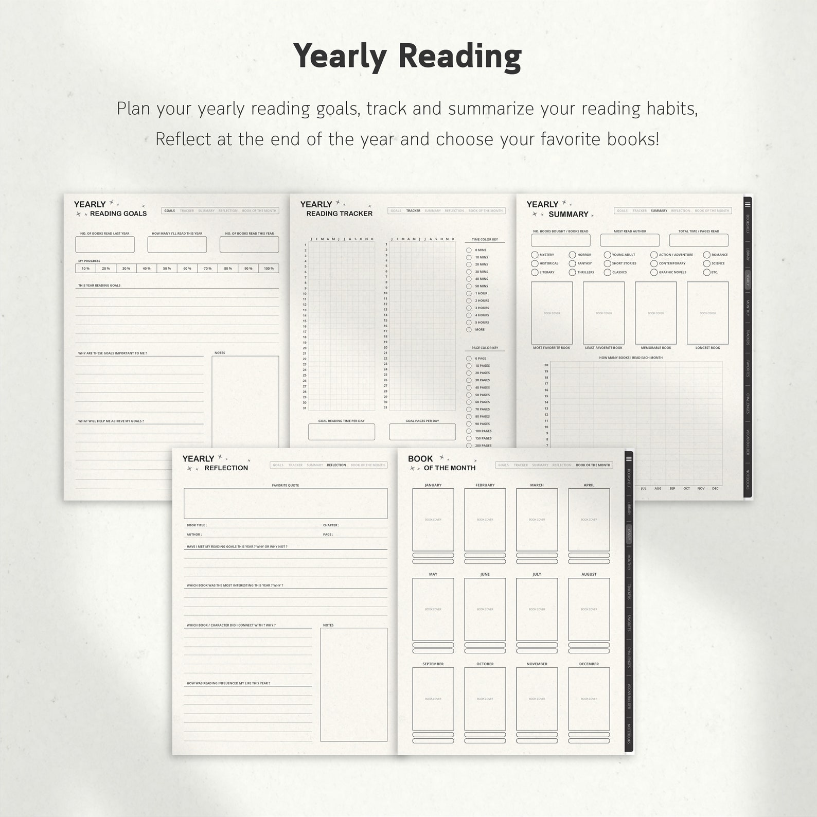 Digital Reading Journal, Goodnotes, Planner, Book Review, Book Tracker ...
