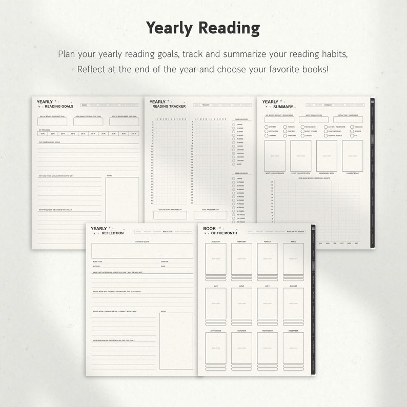 Digital Reading Journal, Goodnotes, Planner, Book Review, Book Tracker ...